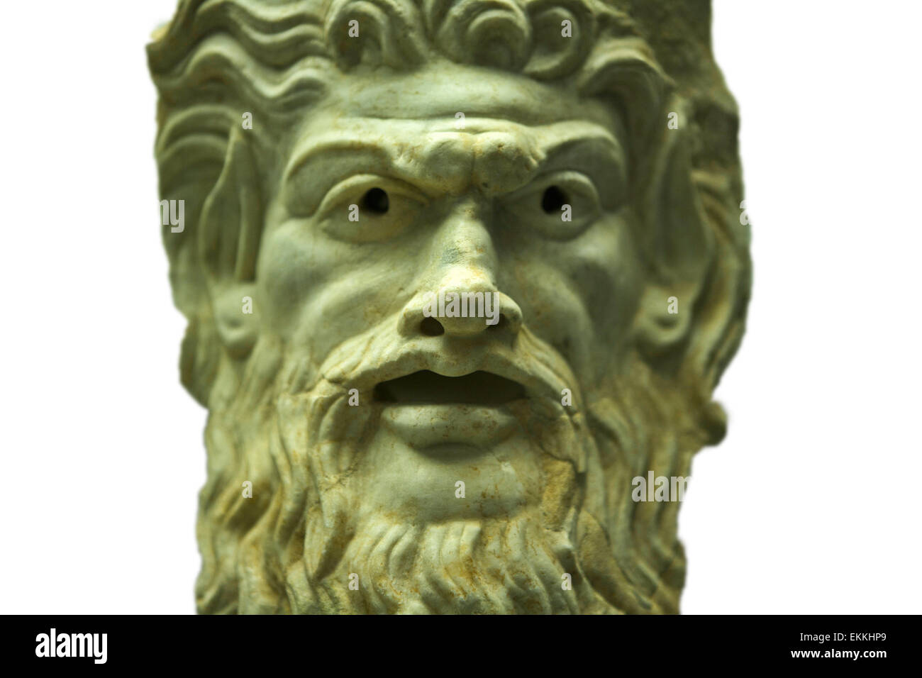 Marble representation, in the form of a theatre mask, of the God Pan ...