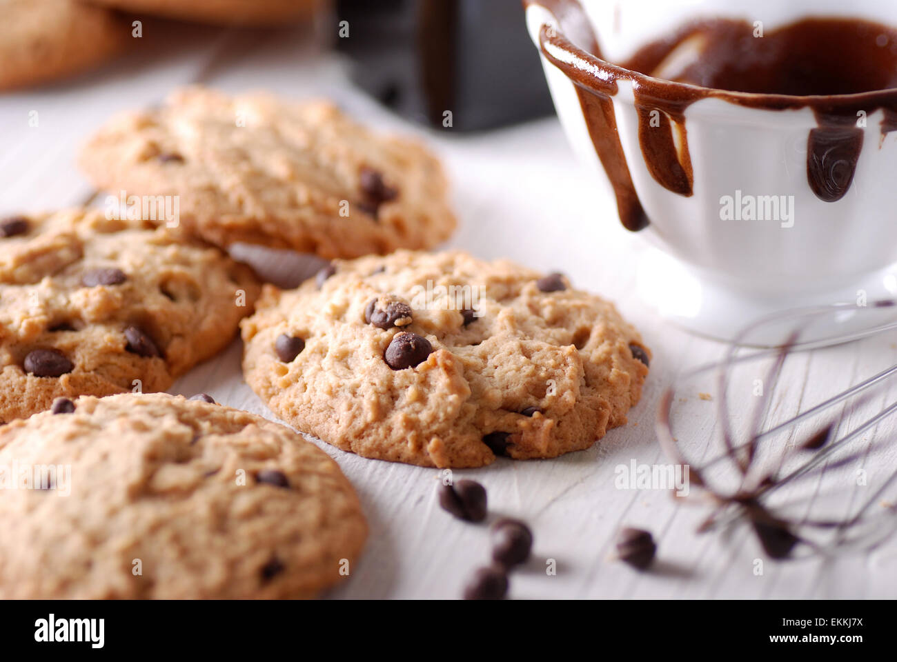 chocolate cookies with ingredients around Stock Photo - Alamy