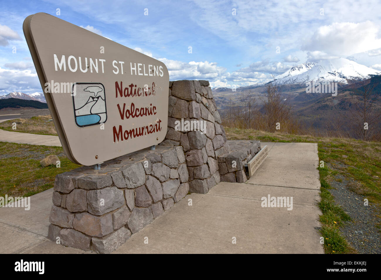 Sign post at Mt. St. Helen's state park in Washington state Stock Photo ...