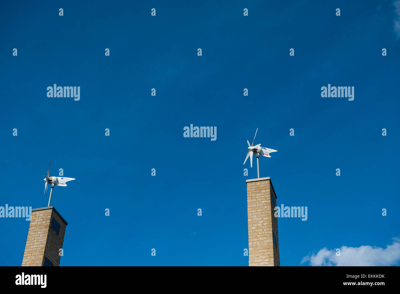 wind turbines on a home in London Stock Photo - Alamy