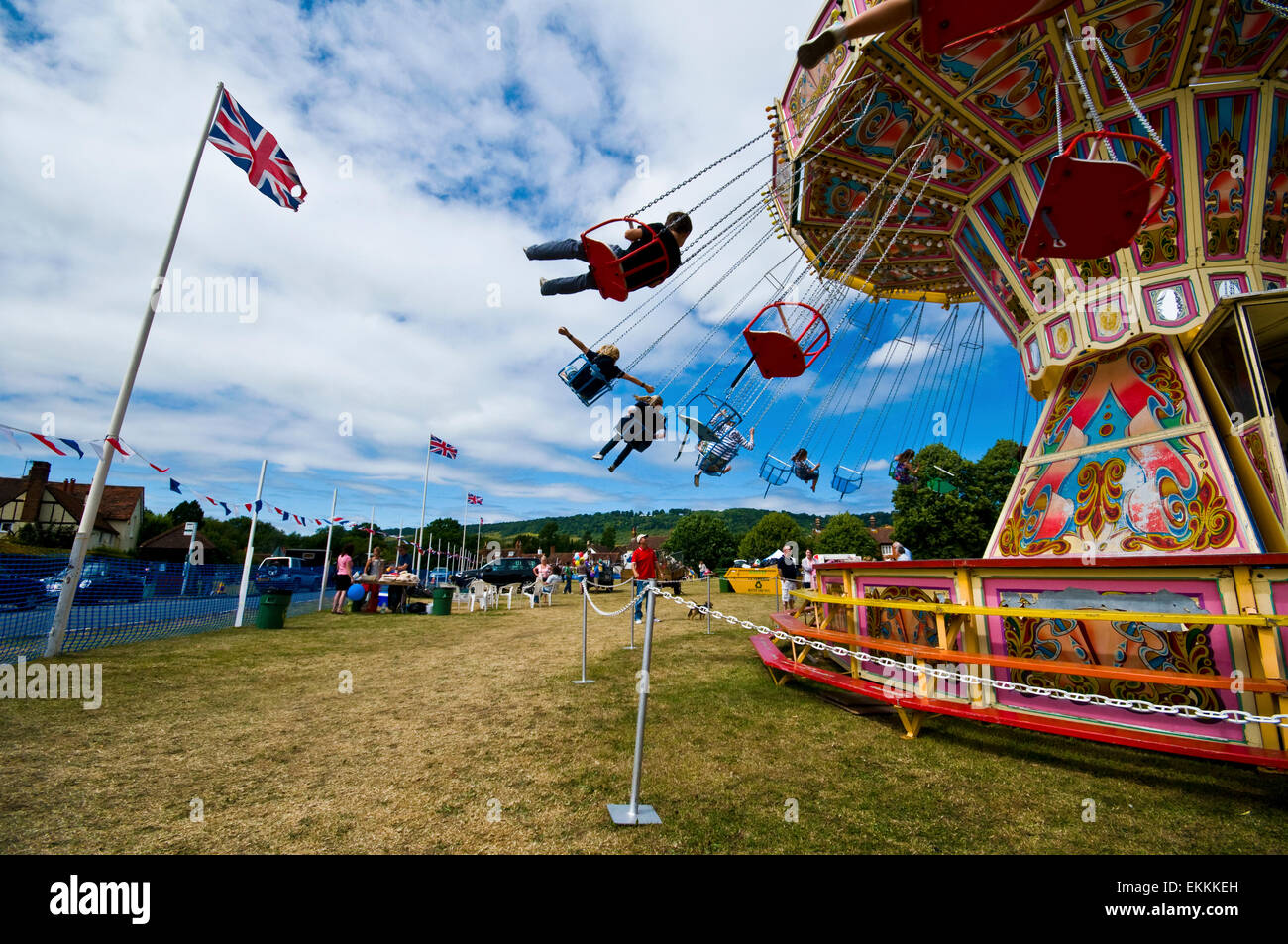 An Old Fashioned Fun Fair On An English Summer S Day Stock Photo Alamy
