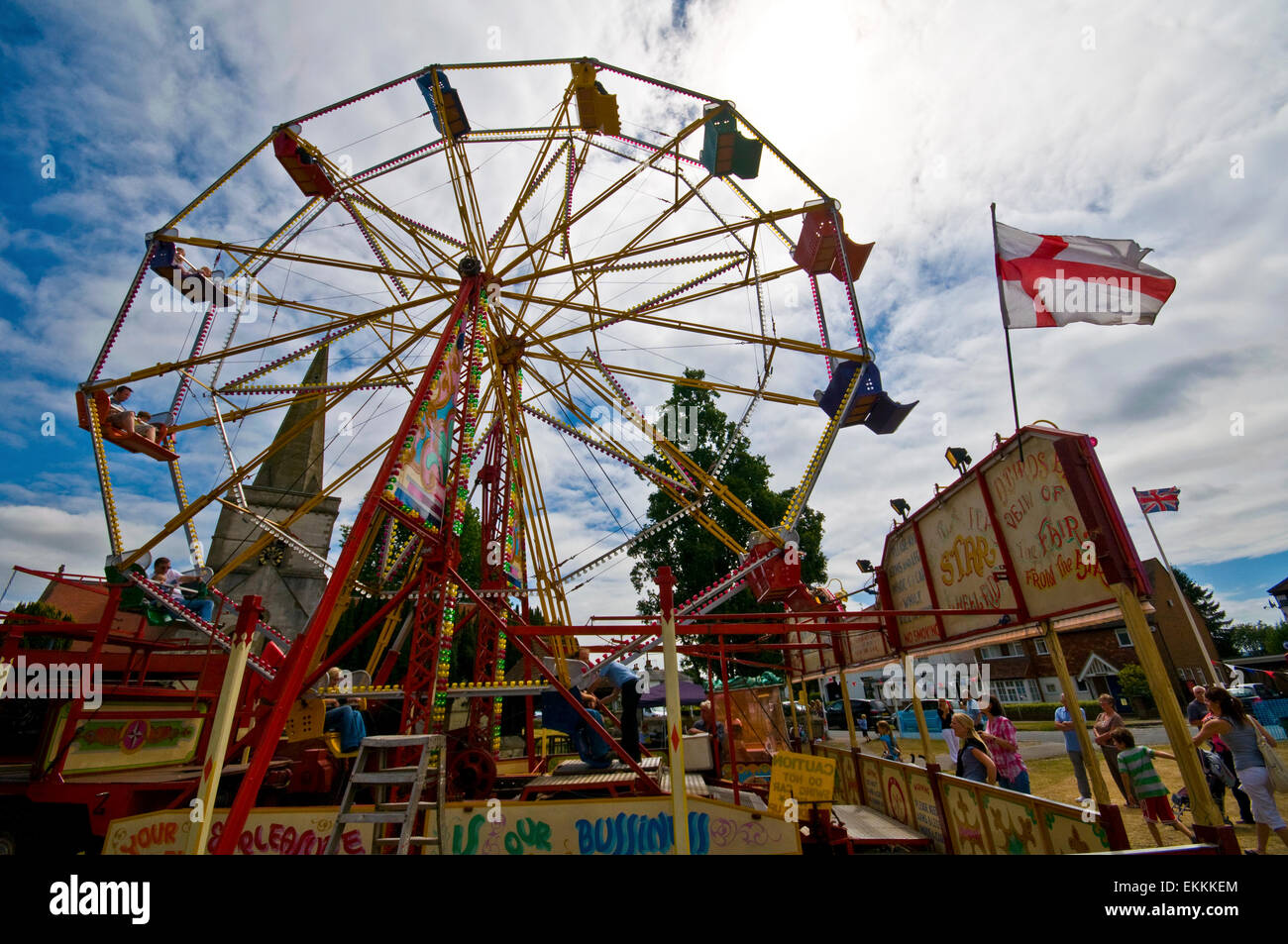 An old fashioned fun fair on an English summer's day Stock Photo - Alamy