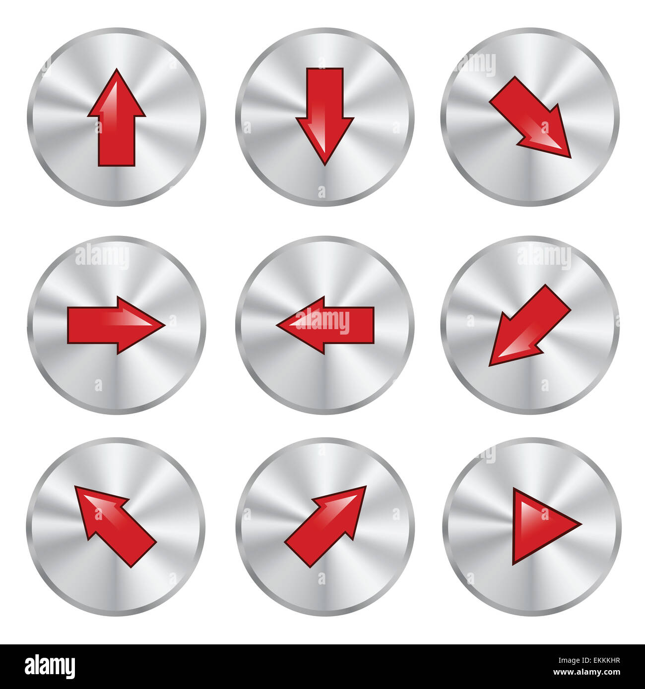 Big red round button Cut Out Stock Images & Pictures - Alamy