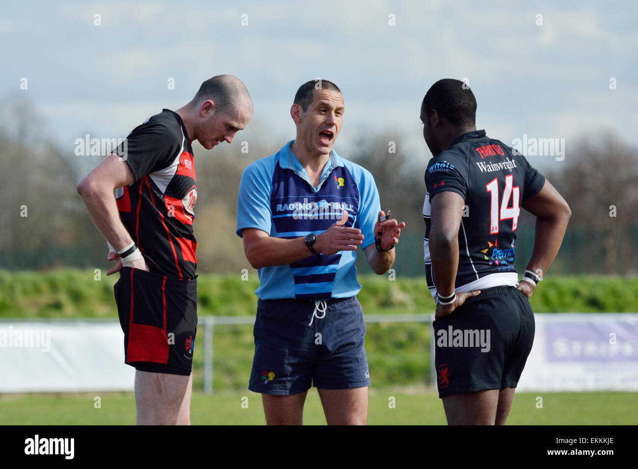 Rugby players and referee hi-res stock photography and images - Alamy