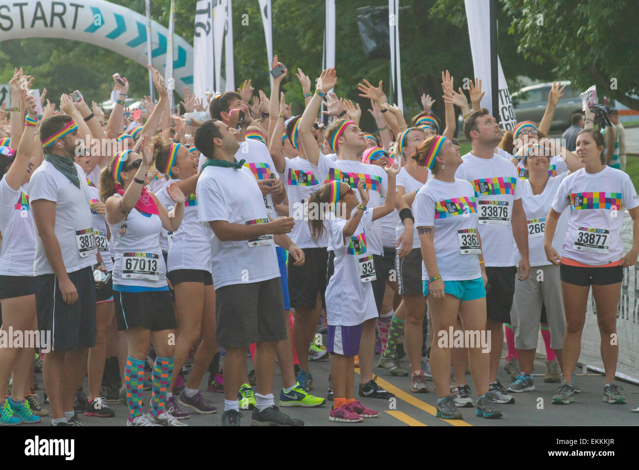 Asheville, North Carolina, USA - July 26, 2014: Excited Color Run ...