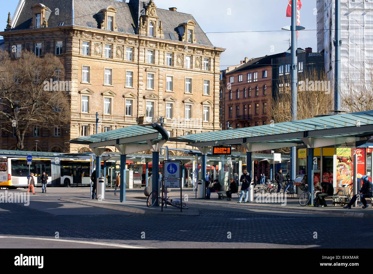 Bus stop Mainz Stock Photo - Alamy