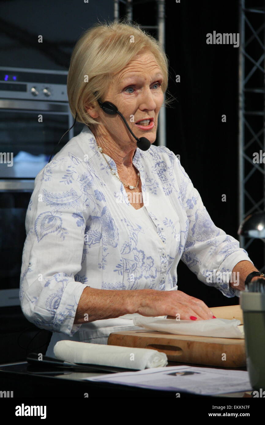 Celebrity chef and author, Mary Berry gives a baking demonstration at ...