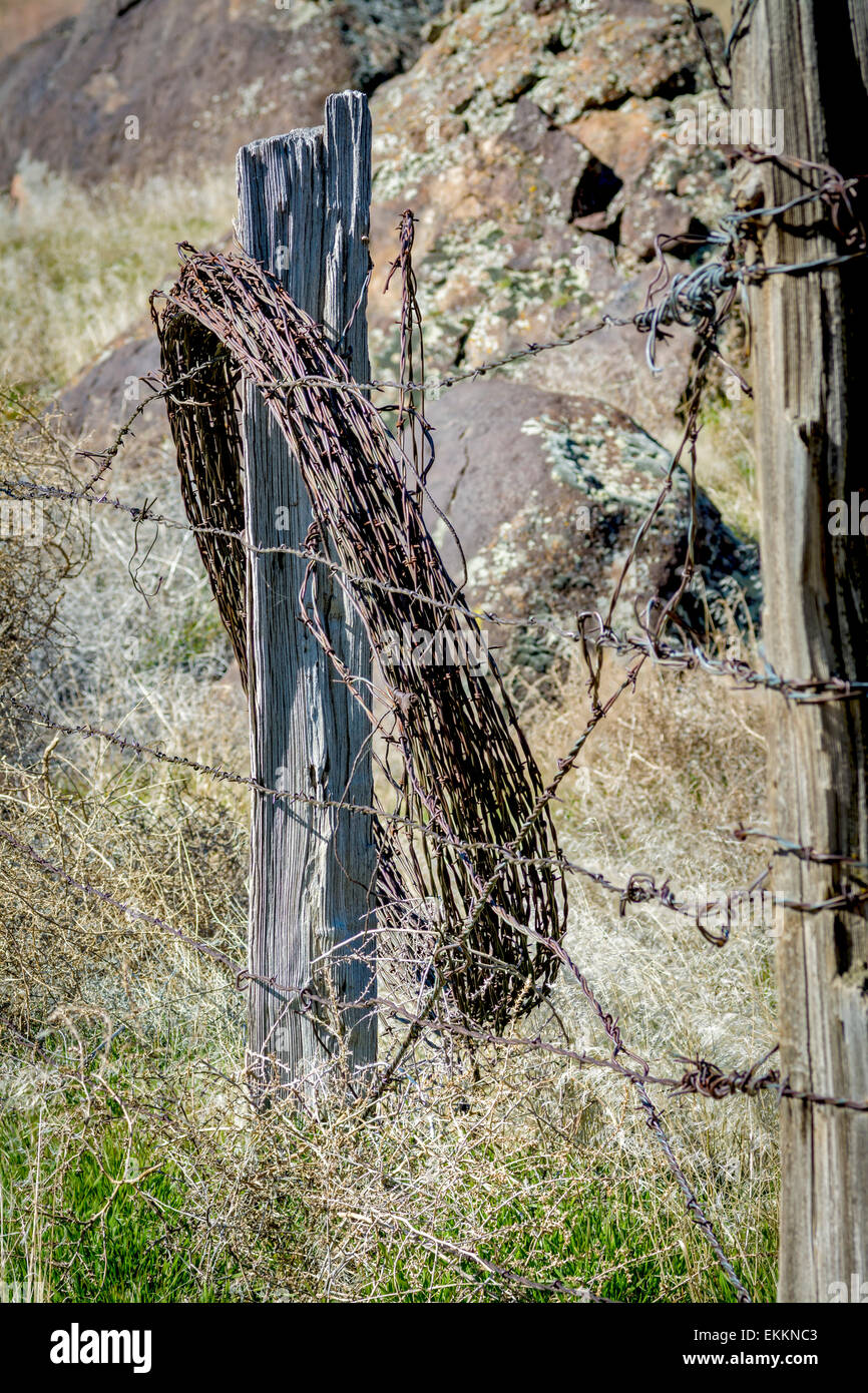 Brown fence posts hi-res stock photography and images - Alamy