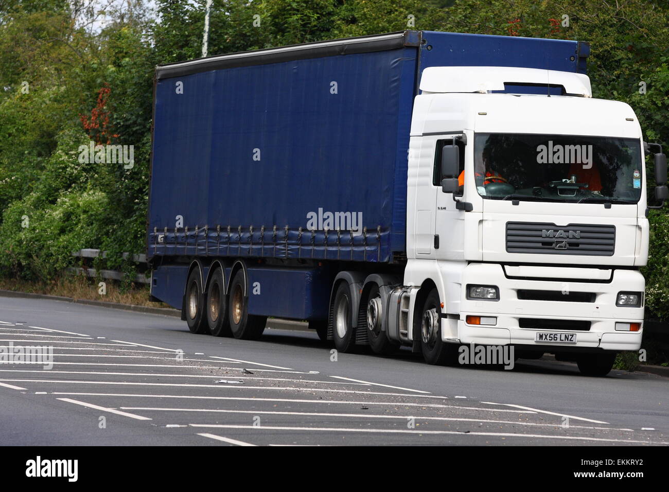 A truck and other traffic traveling along the A23 road in Coulsdon ...
