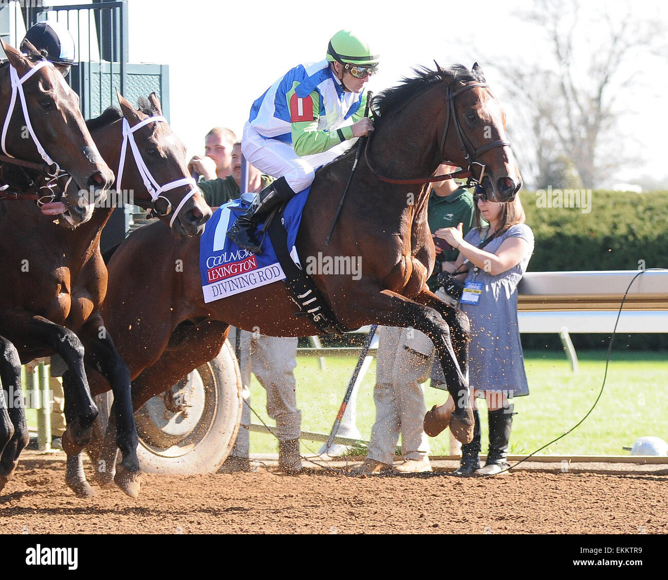 Lexington, KY, USA. 11th Apr, 2015. Divining Rod and jockey Julien ...