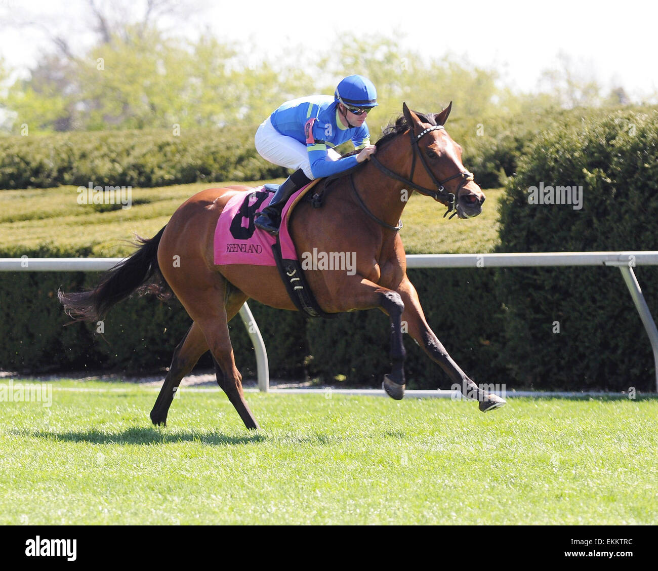Lexington, KY, USA. 11th Apr, 2015. Katie's Eyes and jockey Florent ...