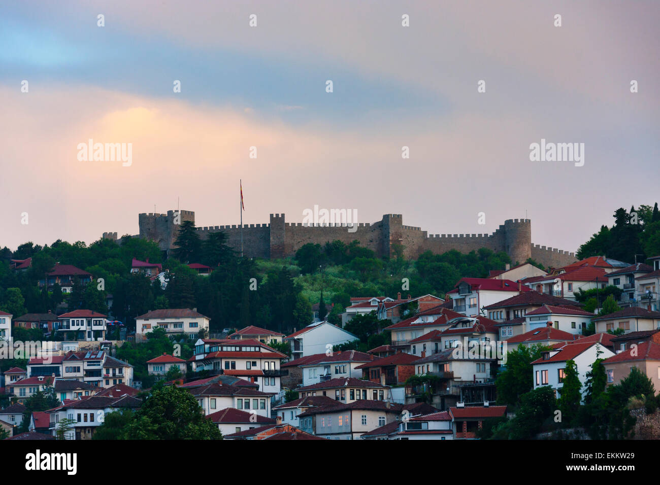 Tsar Samuil's Fortress with Ohrid cityscape, Ohrid, Republic of ...