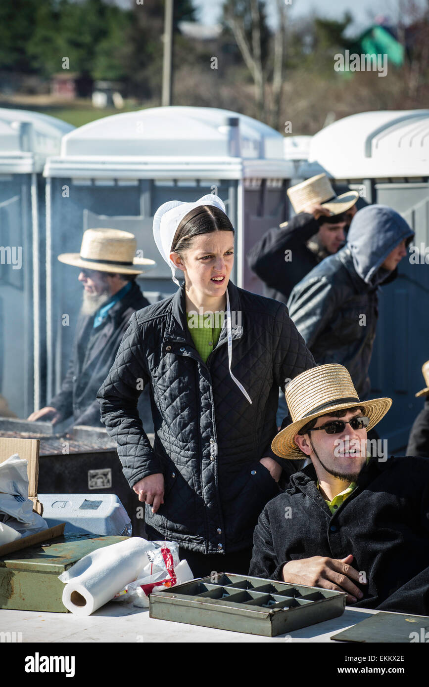 Rawlinsville, Pennsylvania, USA. Amish Mud Sale, held every spring in ...