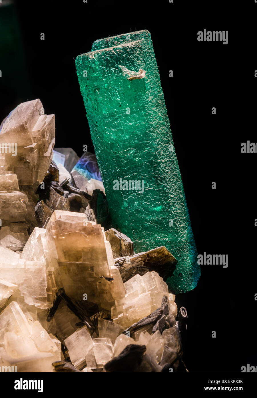 Emerald, a bright green colored variety of mineral Beryl Stock Photo ...