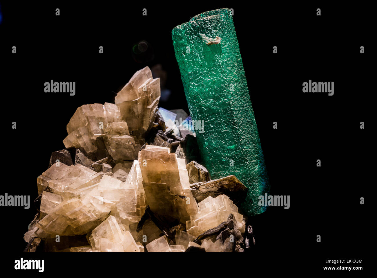 Emerald, a bright green colored variety of mineral Beryl Stock Photo ...