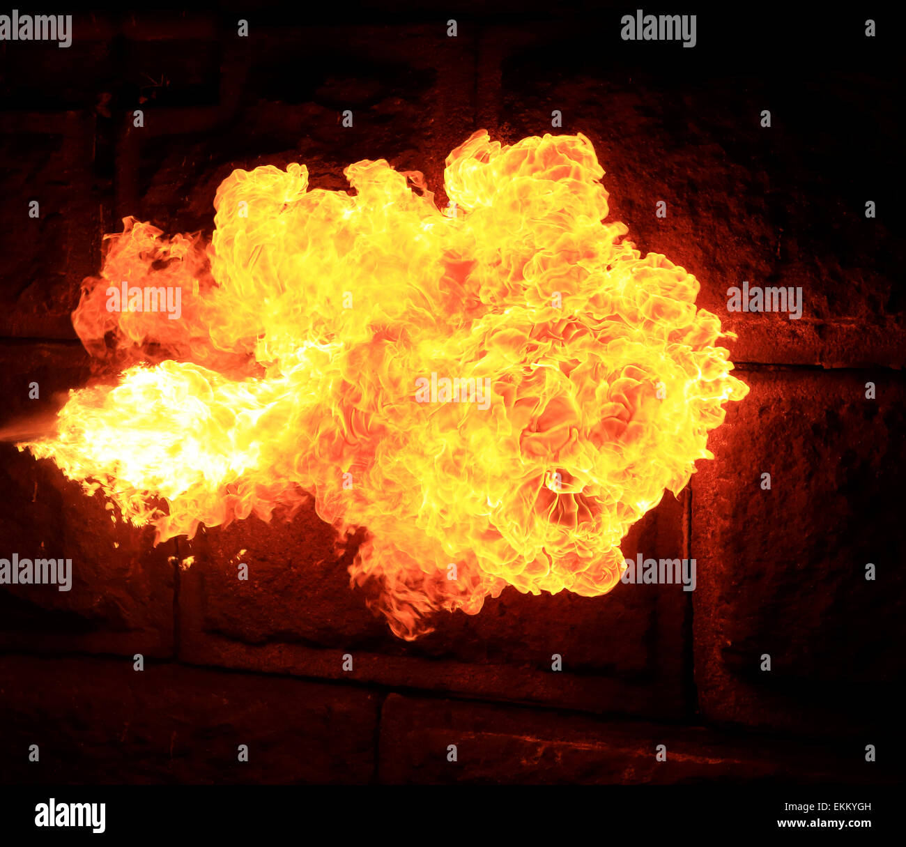 Fire show flaming trails, background Stock Photo - Alamy