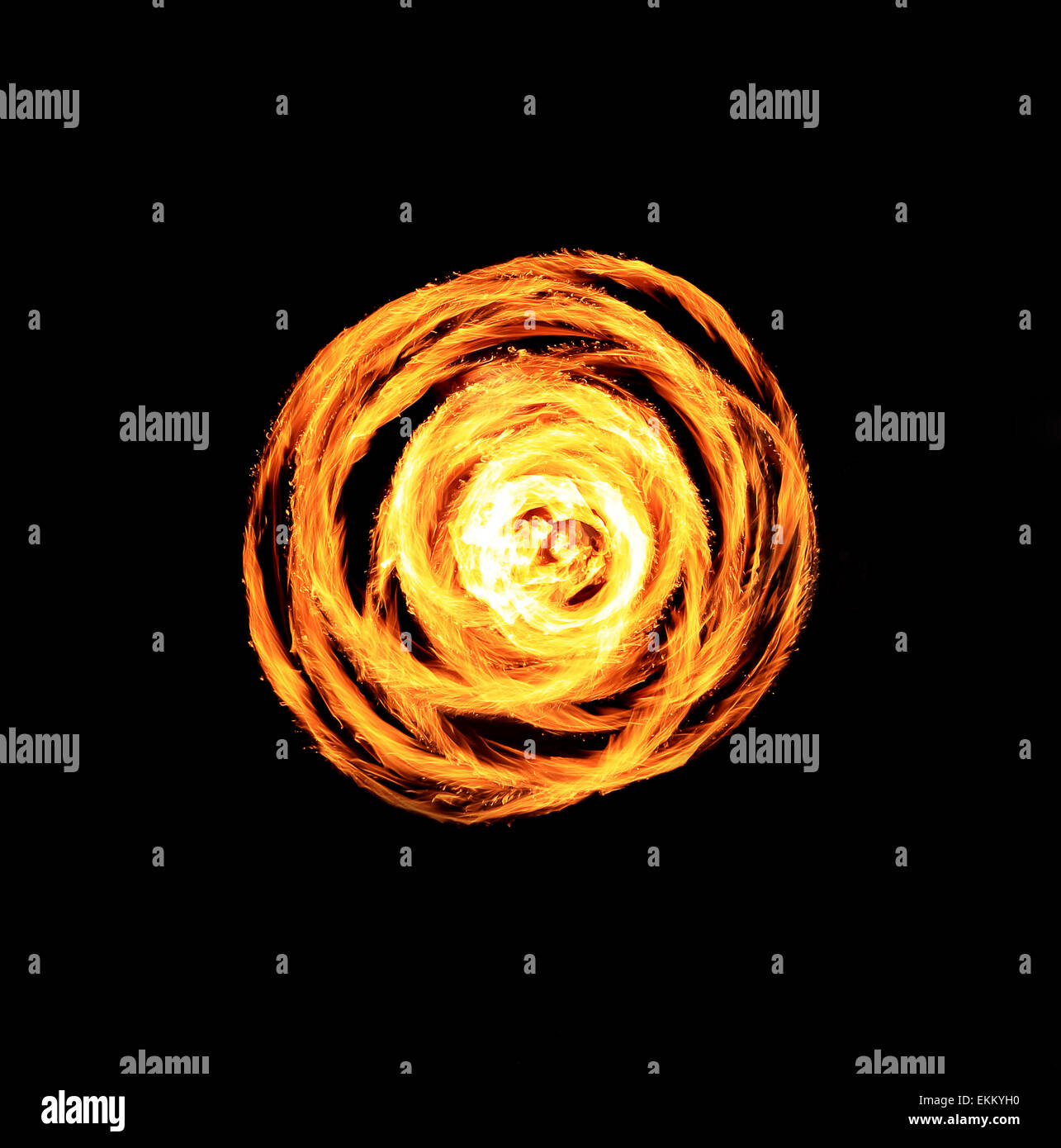 Fire show flaming trails, background Stock Photo - Alamy