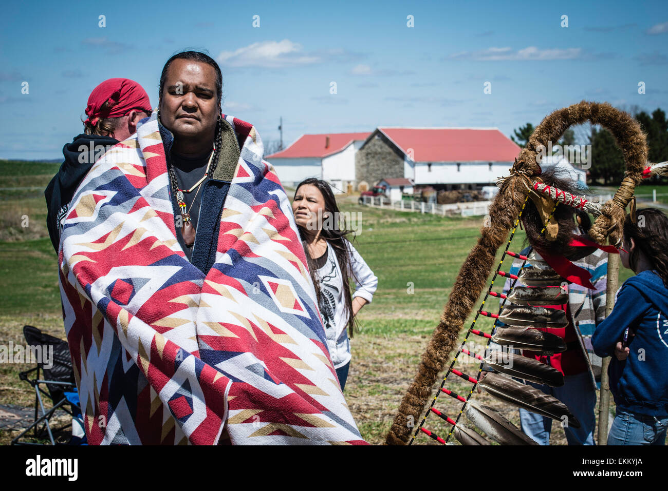 Native American group Circle Legacy Center drum in ceremony Stock Photo ...