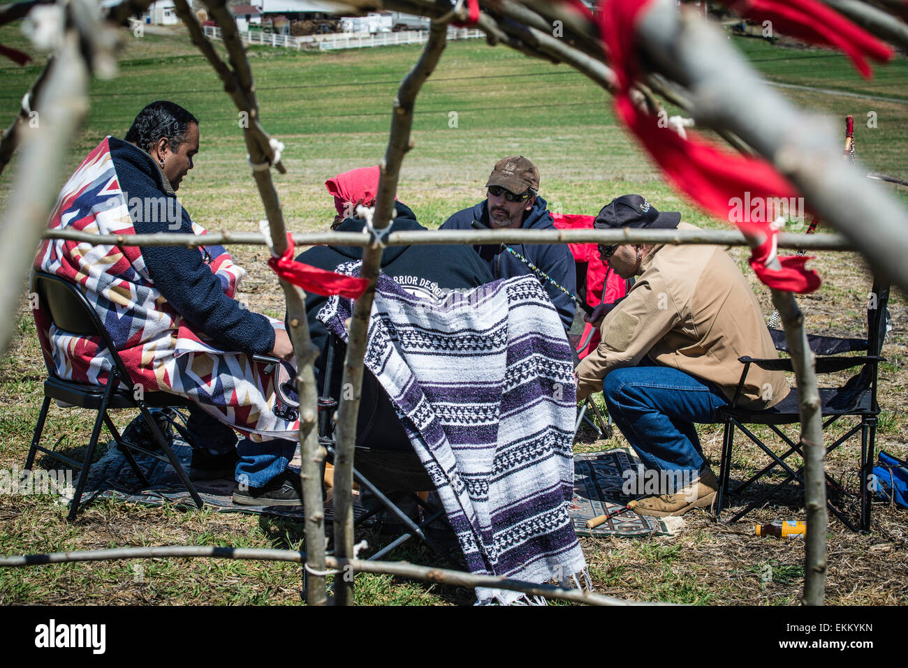 Native American group Circle Legacy Center drum in ceremony Stock Photo ...