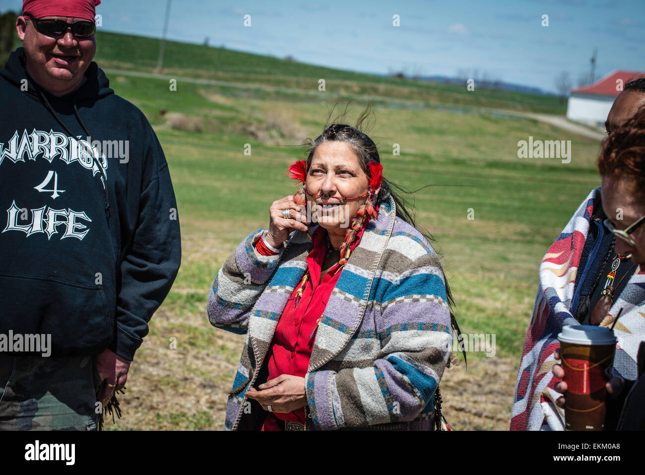 Native American group Circle Legacy Center drum in ceremony Stock Photo ...