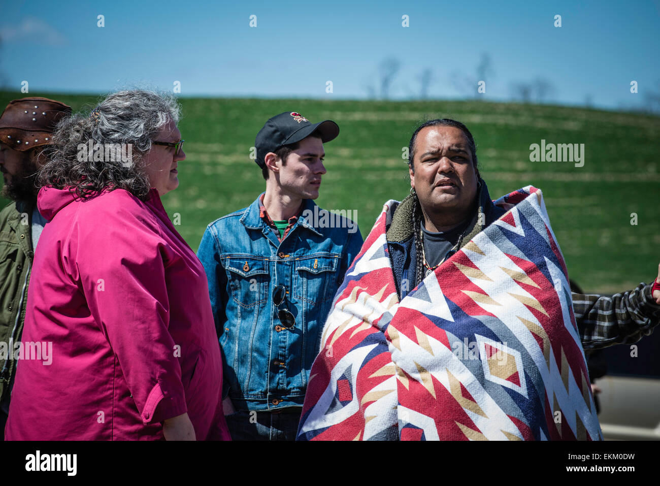 Native American group Circle Legacy Center drum in ceremony Stock Photo ...