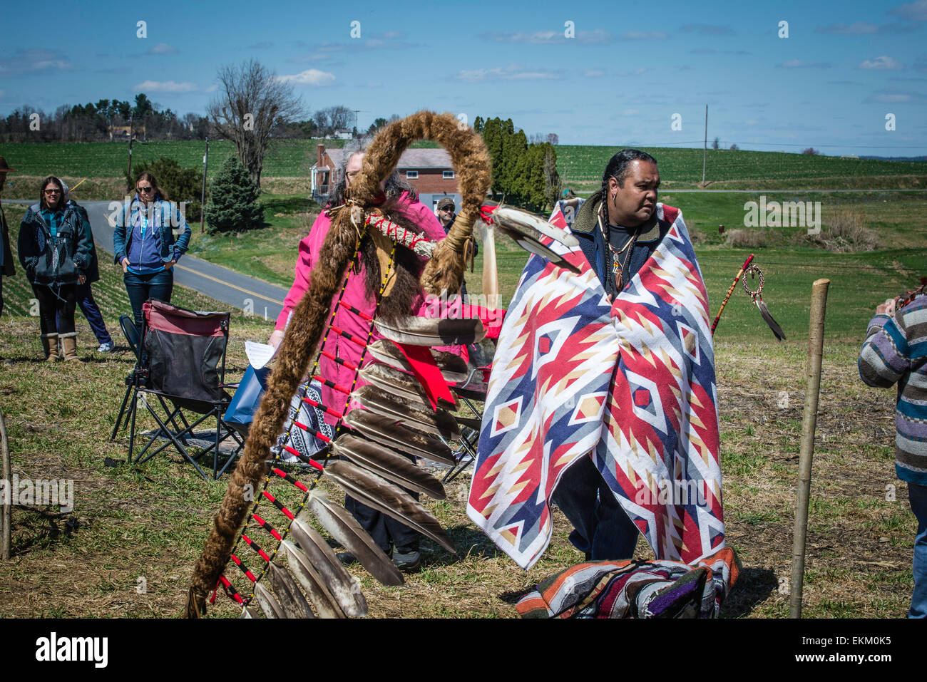 Native American group Circle Legacy Center drum in ceremony Stock Photo ...