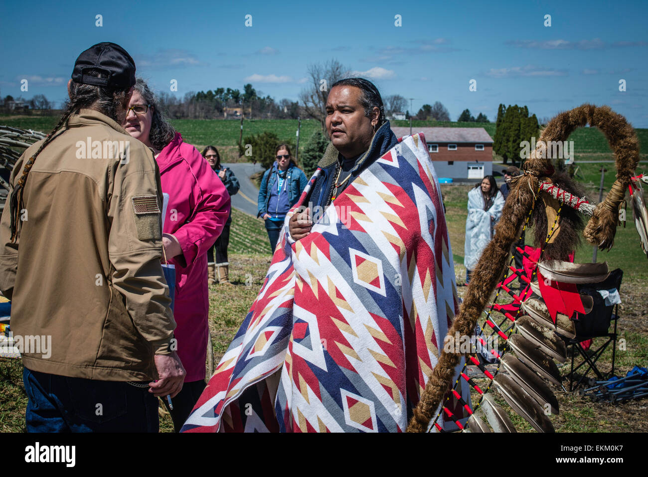 Native American group Circle Legacy Center drum in ceremony Stock Photo ...