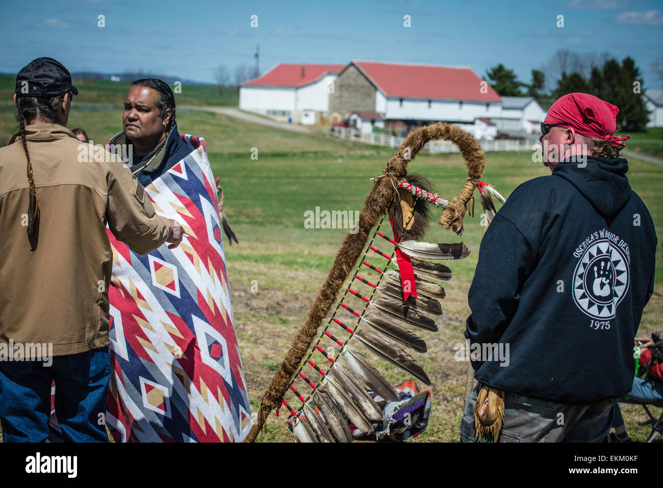 Native American group Circle Legacy Center drum in ceremony Stock Photo ...