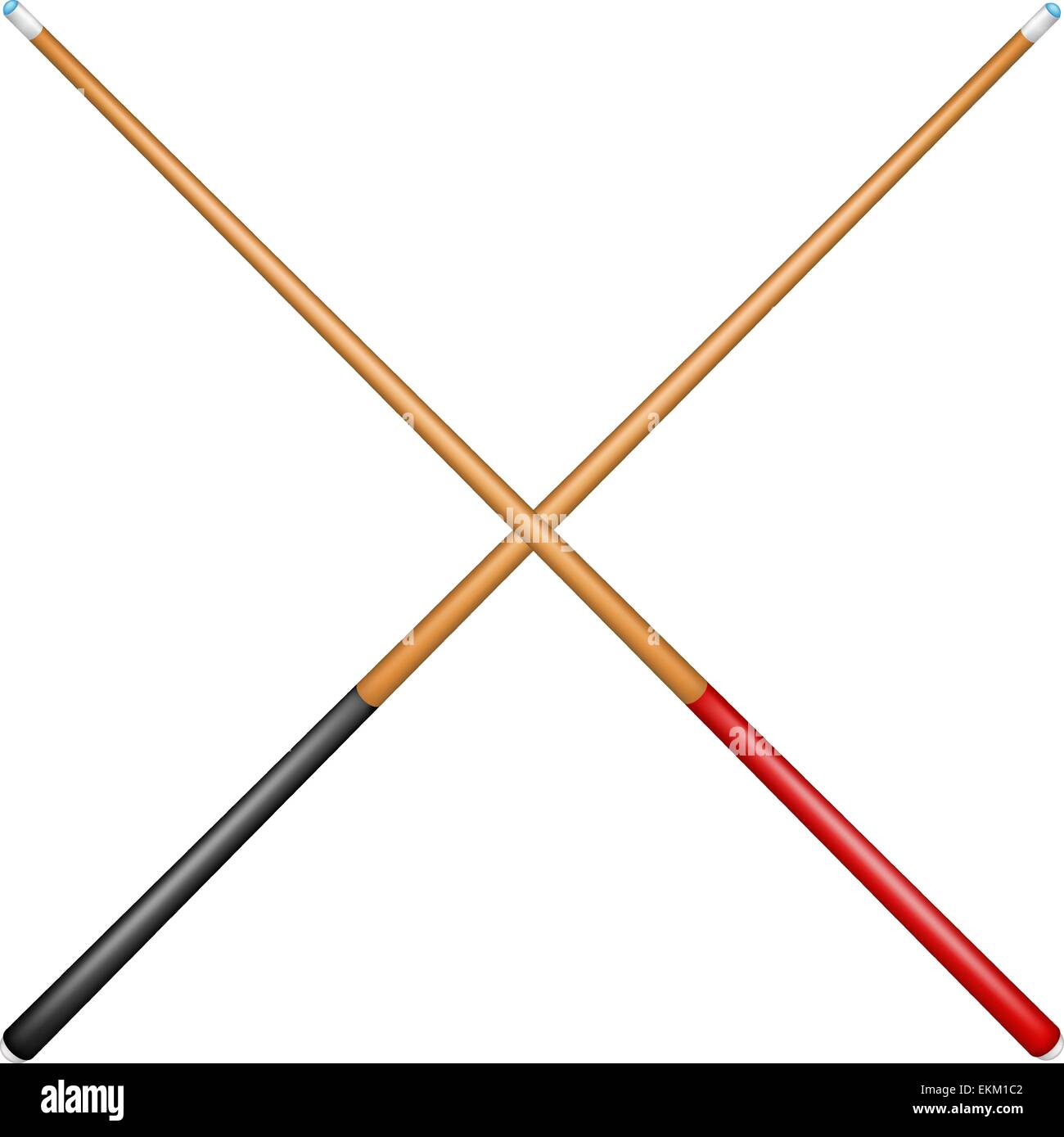 Two crossed billiard cues in retro design Stock Vector Image & Art - Alamy
