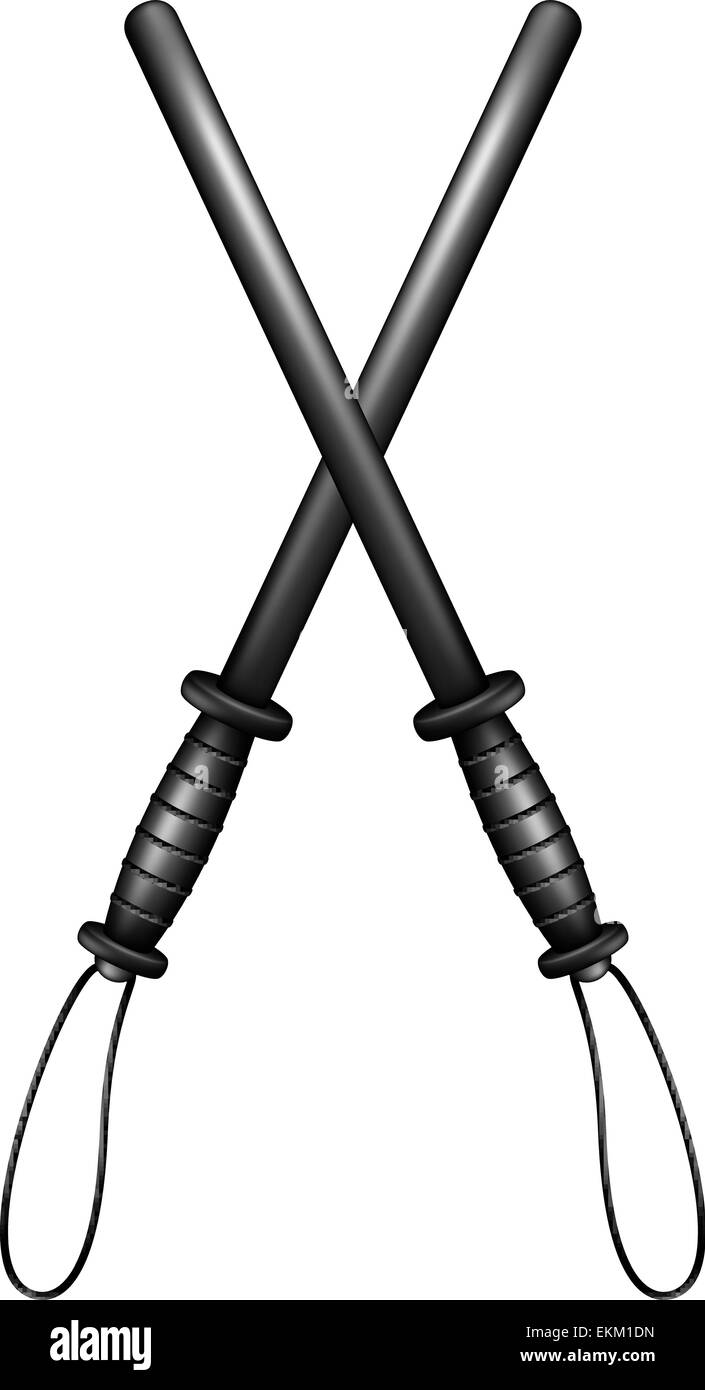 Two crossed police batons Stock Vector Image & Art - Alamy