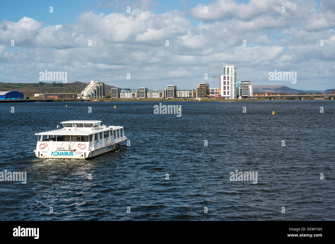 Cardiff Bay Aquabus Transport crossing the Bay in south Wales UK Stock ...