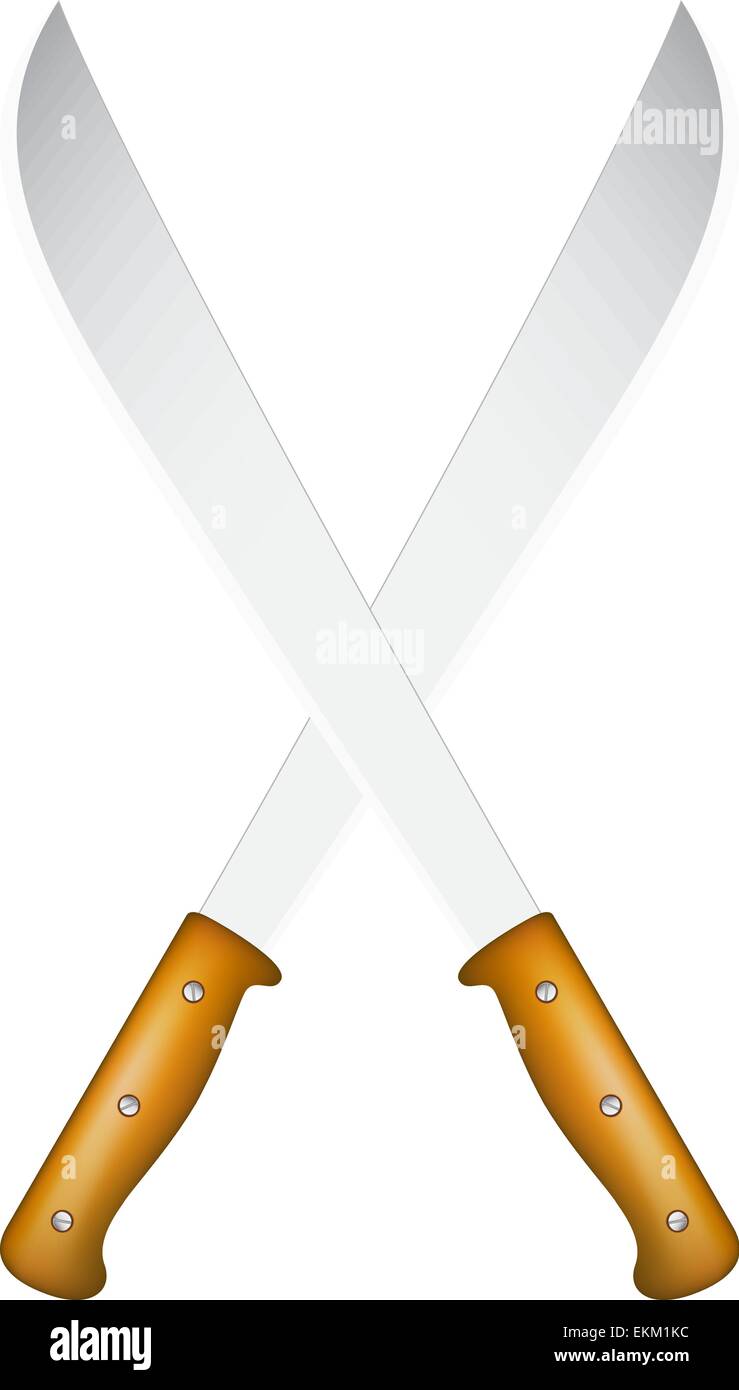 Two crossed machetes with wooden handles Stock Vector Image & Art - Alamy