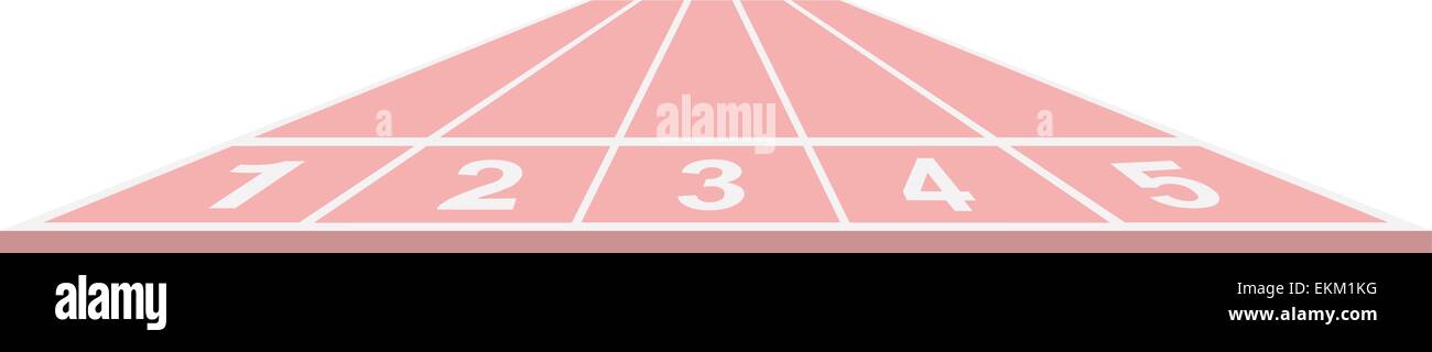 Running track in pink design, start position in pink design Stock ...