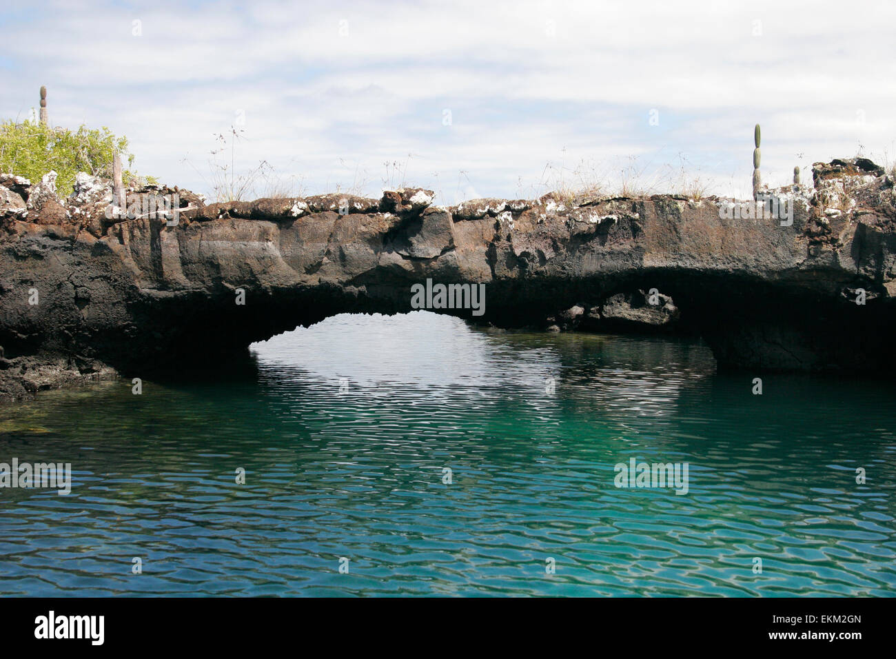 Volcanic lava bridges at Los Tuneles, Isabela Island, Galapagos Islands ...