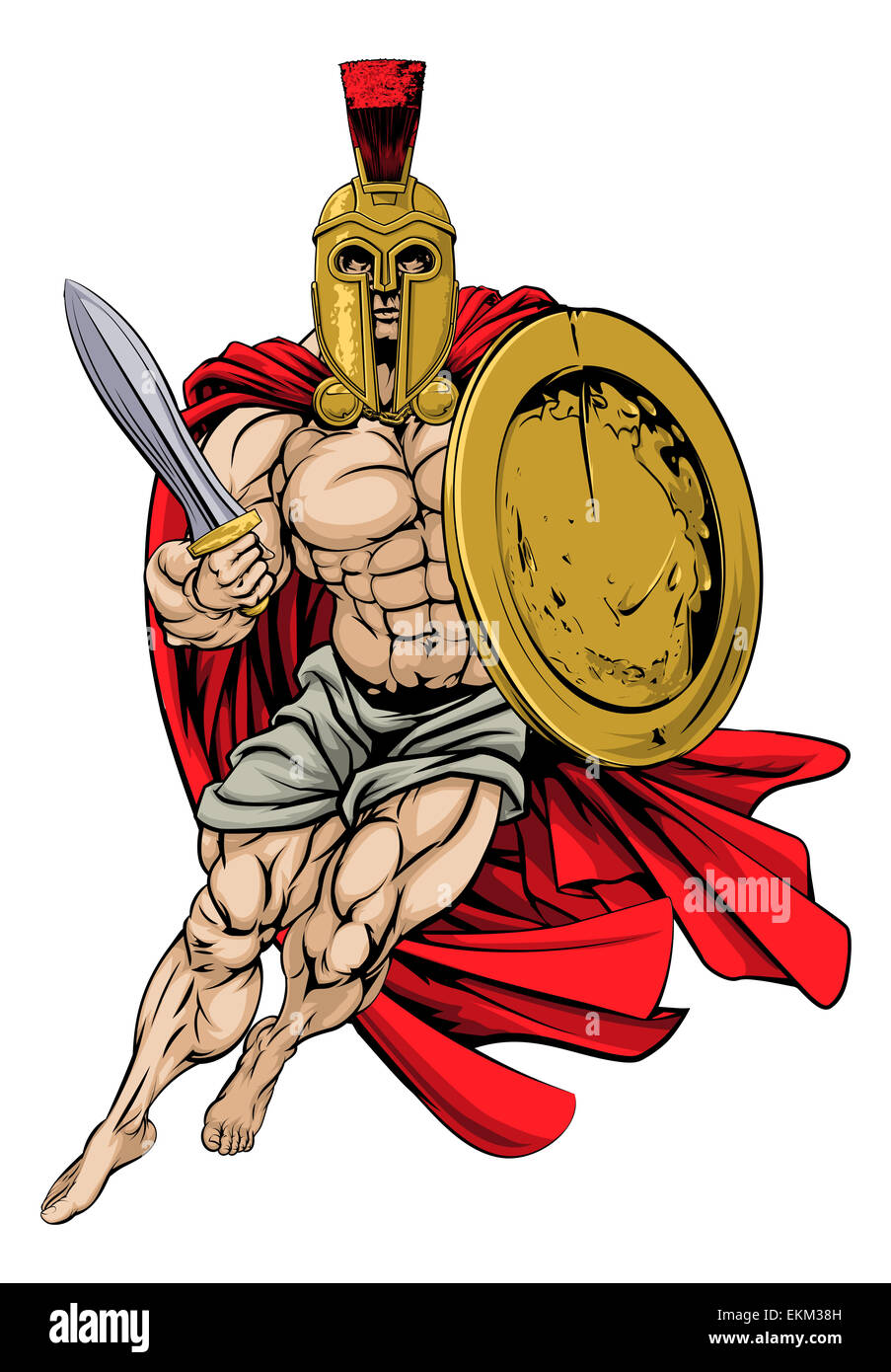 An illustration of a muscular strong Trojan or Spartan Stock Photo - Alamy