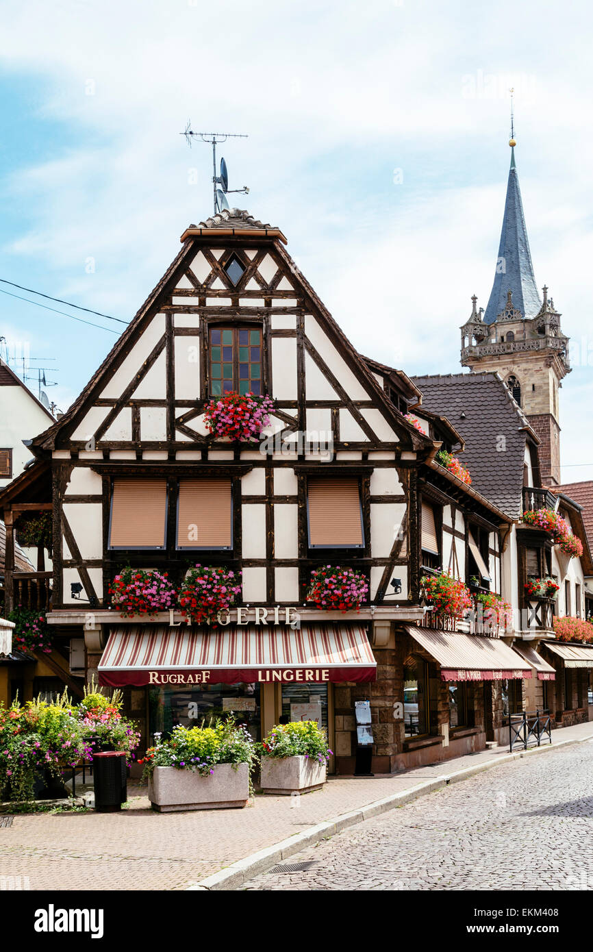 Half-timbered buildings in Obernai, Alsace, France Stock Photo - Alamy