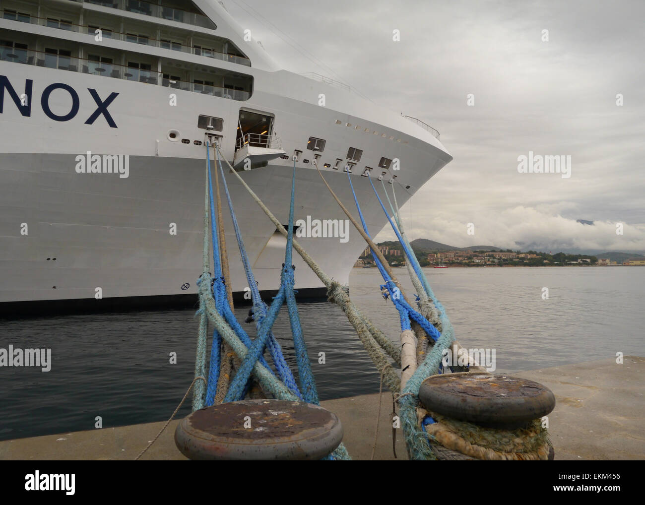 Celebrity Equinox cruise ship front end, taken from the end of the ...