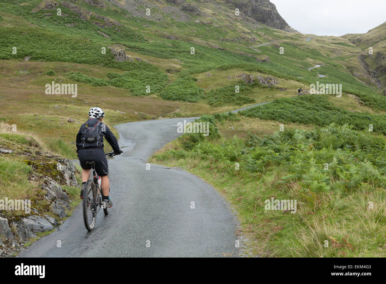 Cycling on the Hardknott Pass in the English Lake District Stock Photo ...