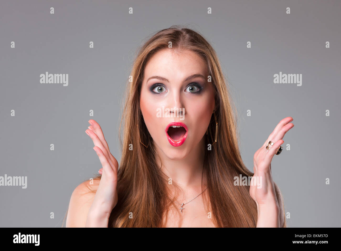 Young brunette open mouthed brunette hi-res stock photography and ...
