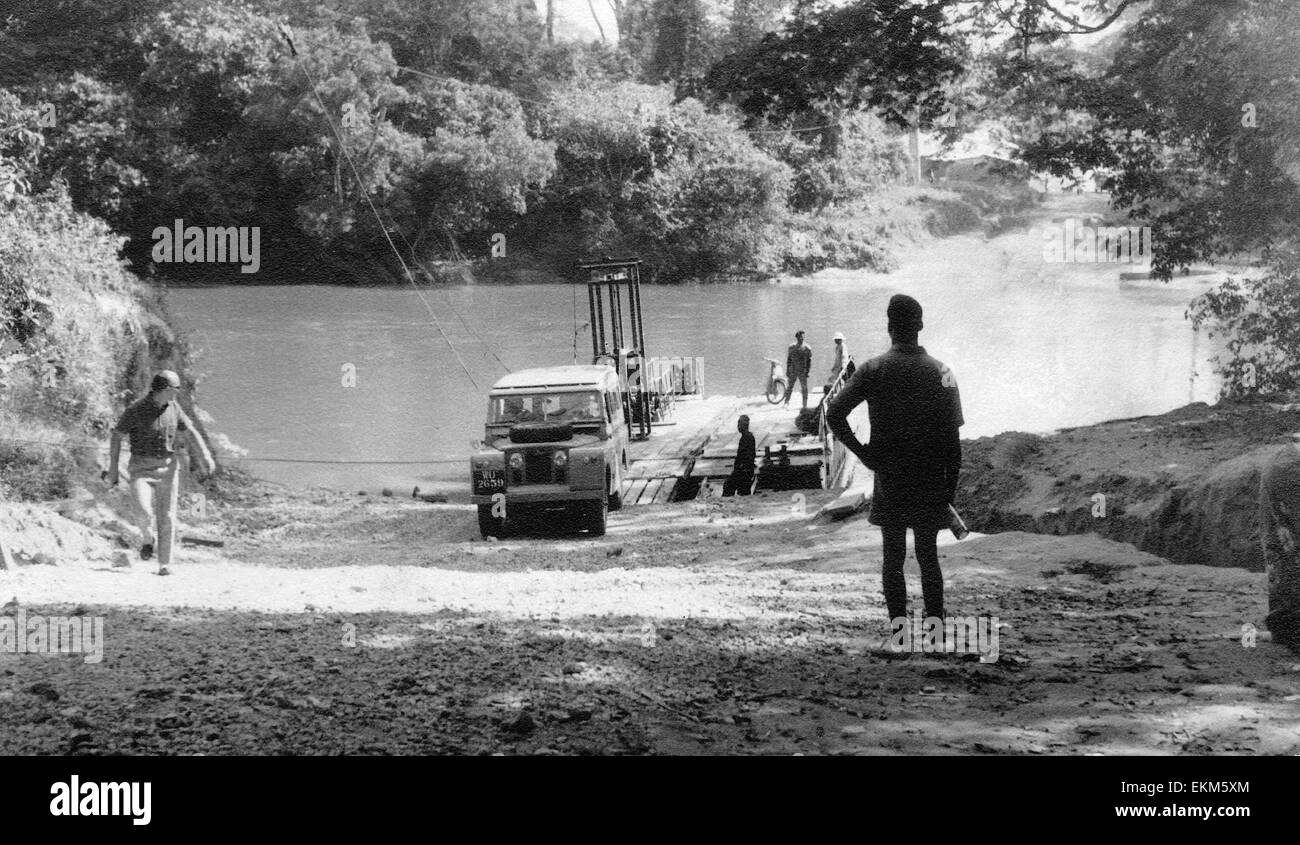 Land Rover Kaba Ferry Little Scarcies River Sierra Leone 1962 Stock ...