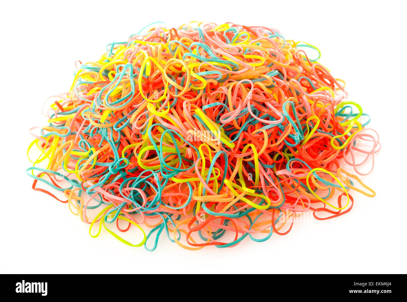 colorful rubberband on white background Stock Photo - Alamy