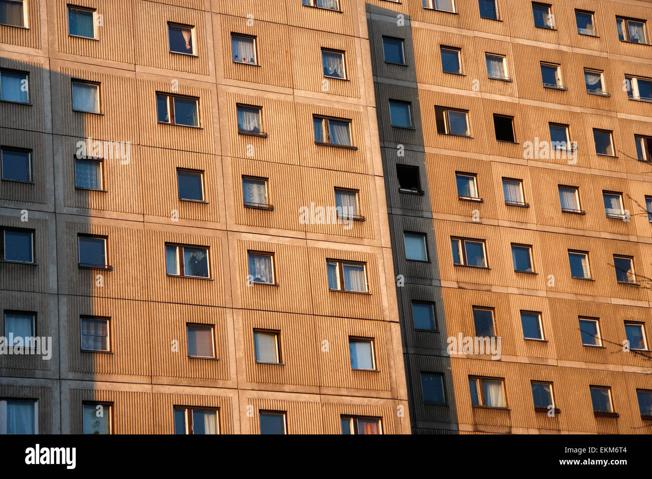 MARCH 2008 - BERLIN: typical East German "Plattenbau" (pre fabricated ...