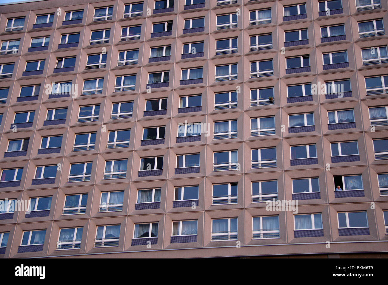 MARCH 2008 - BERLIN: typical East German "Plattenbau" (pre fabricated ...