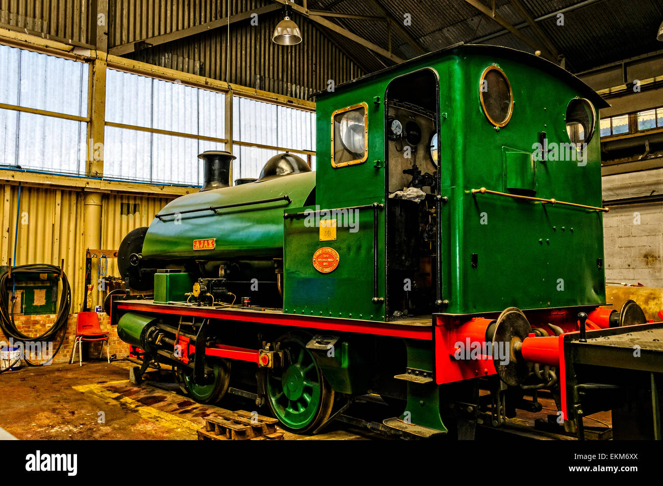 The gleaming saddle tank locomotive built by Peckett & Sons Ltd. in ...