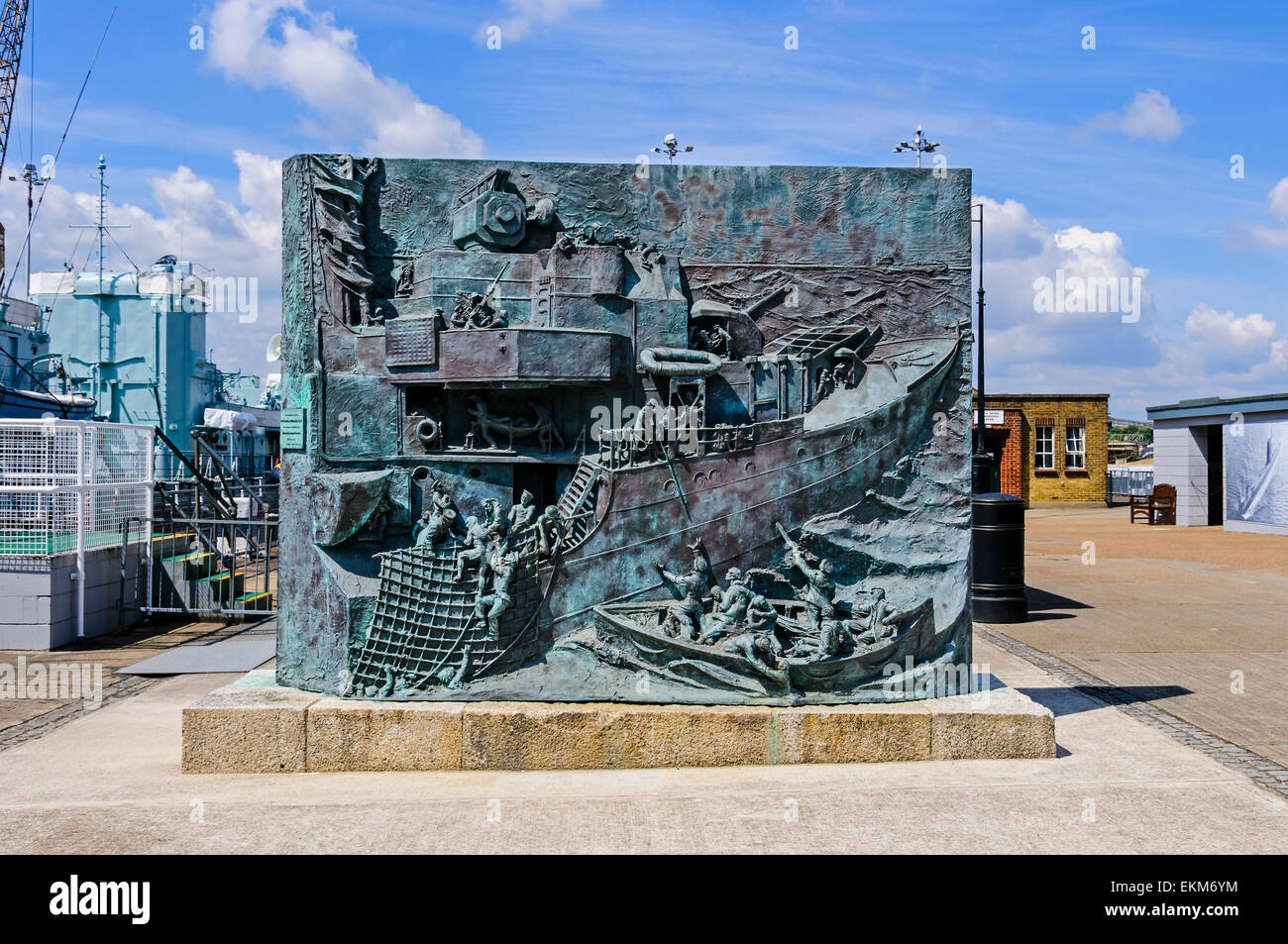 The destroyer HMS Cavalier preserved as a memorial together with an ...