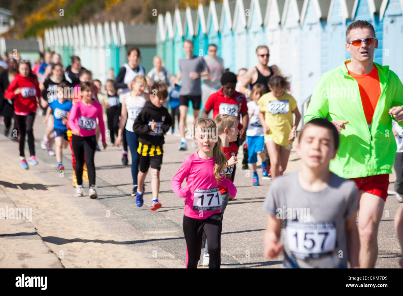 Bournemouth, Dorset, UK. 12th April, 2015. Children and parents taking ...