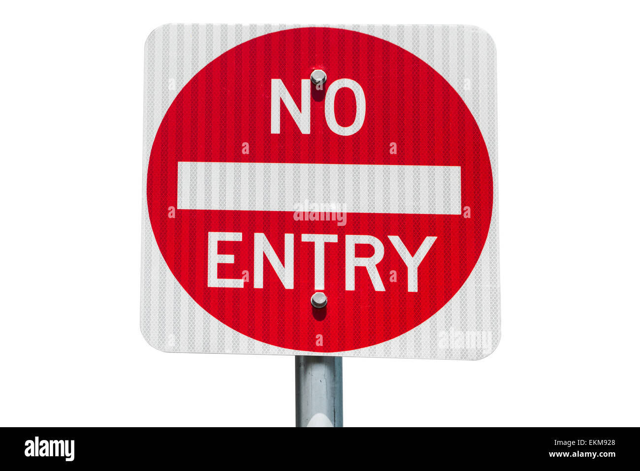 No Entry road sign white background isolated Stock Photo - Alamy