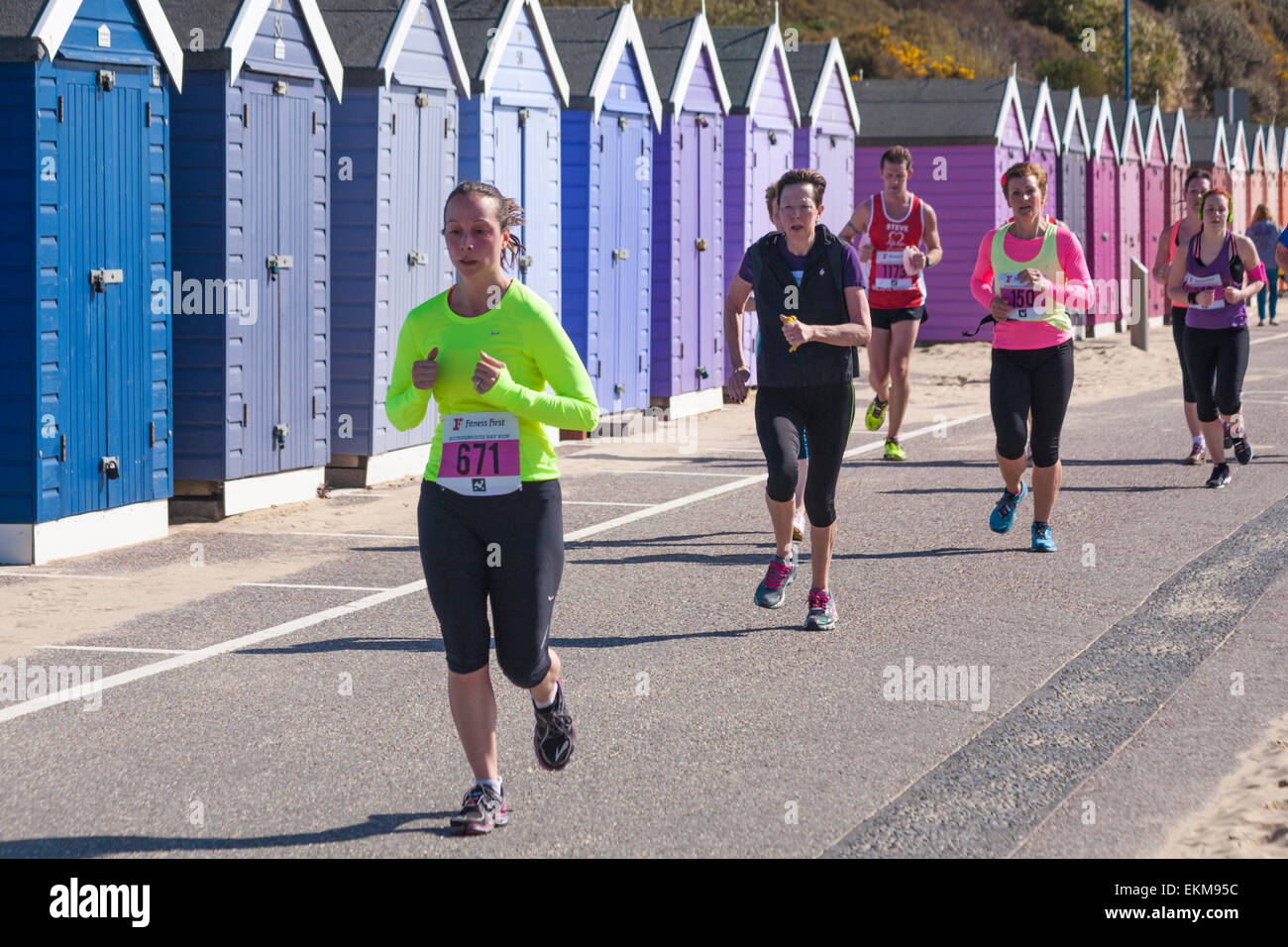 Man Running Along Promenade At Bournemouth High Resolution Stock ...