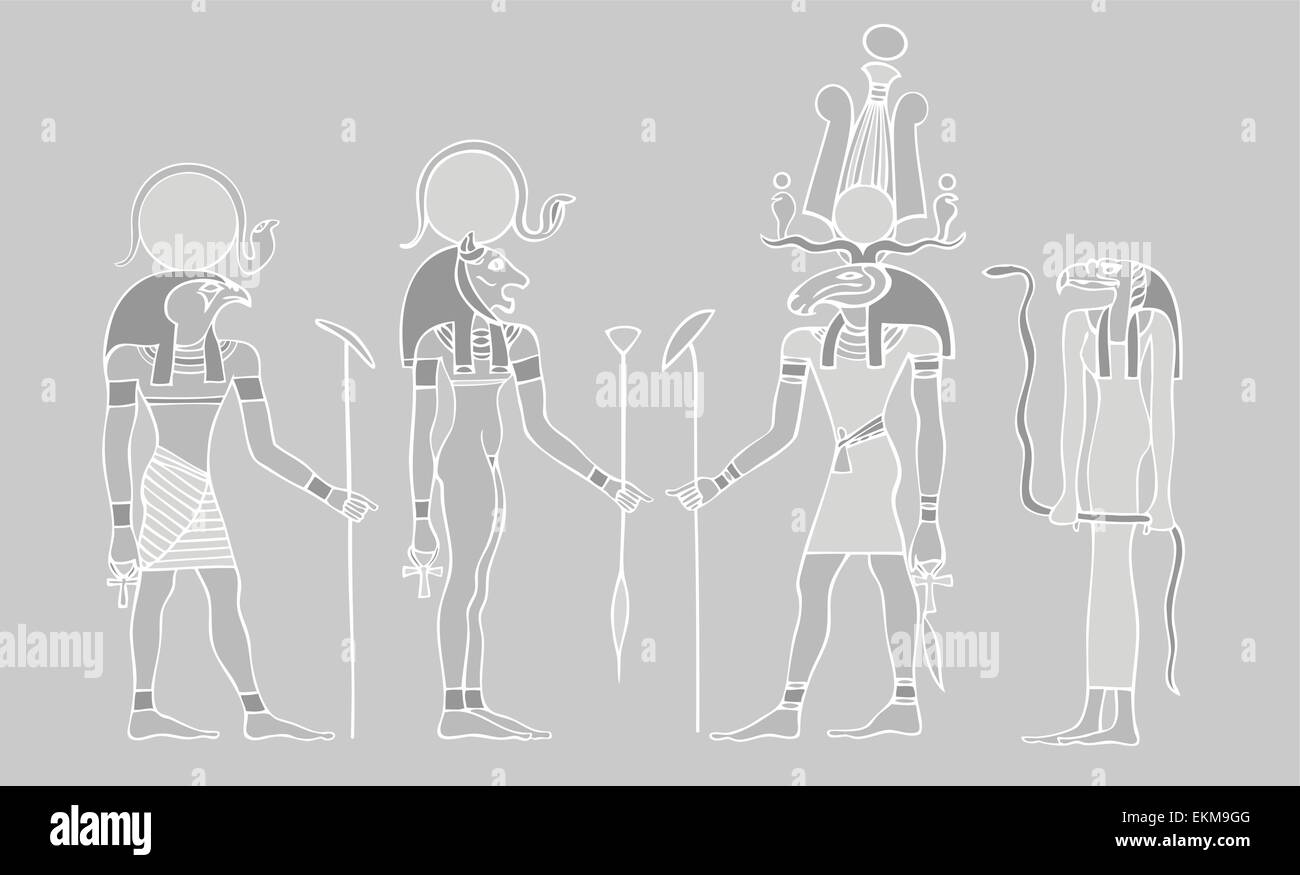 Various Egyptian Gods and Goddess - vector Stock Vector Image & Art - Alamy
