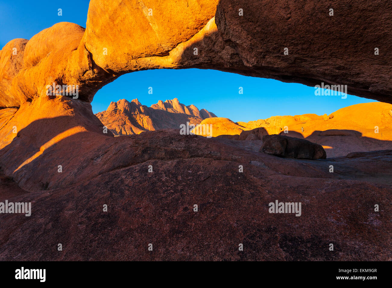 Spitzkoppe rock arch in evening light, Namibia Stock Photo - Alamy